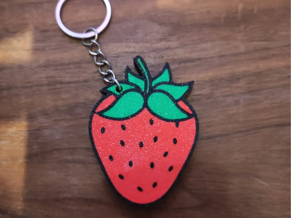 Strawberry keychain NFC by Freddy98 MakerWorld: Download Free 3D Models