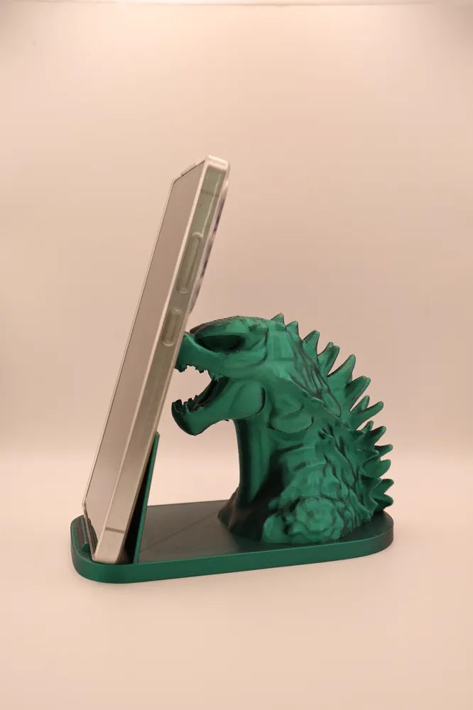 Angry Godzilla Phone Stand - Free 3D Print Model - MakerWorld