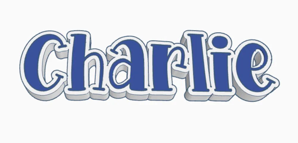 CHARLIE name names namedesign ornament nameplate by meetoo333 - MakerWorld