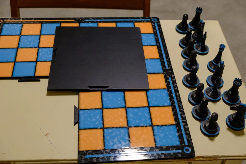 TRON themed Chess Board (Glow In the Dark) by CreeaFabra - MakerWorld