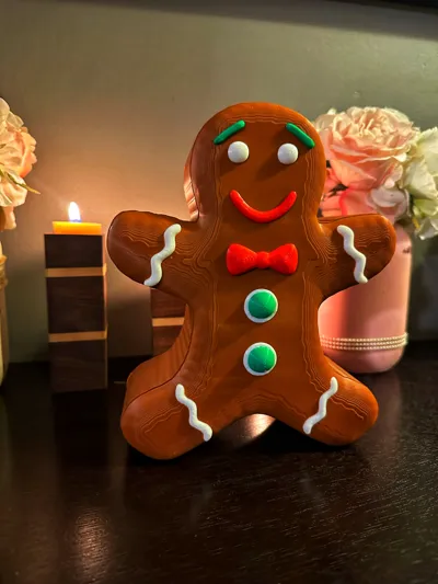 Gingerbread Man Large Candy Dish by Wildside_Concepts - MakerWorld