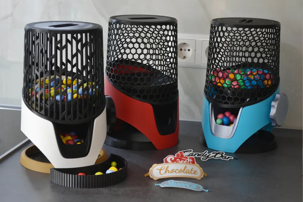 Candy & Chocolate Dispenser Fully 3D Printed - Free 3D Print Model ...