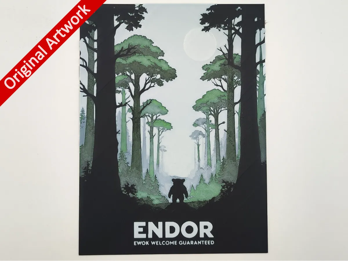 Endor travel poster - hueforge by Altf4-Formation MakerWorld: Download ...