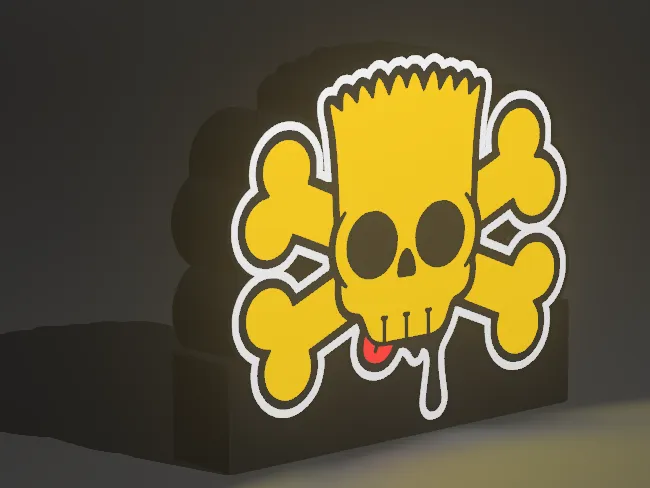 Caixa de luz - Bart Simpson caveira - Modelo gratuito para impressão 3D ...