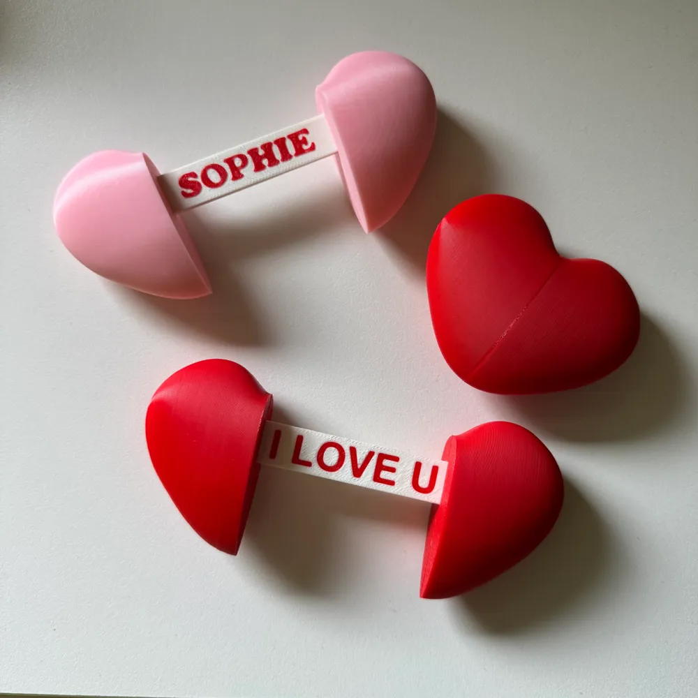 Editable Foldable Valentine's Heart With Text Box - Free 3D Print Model ...