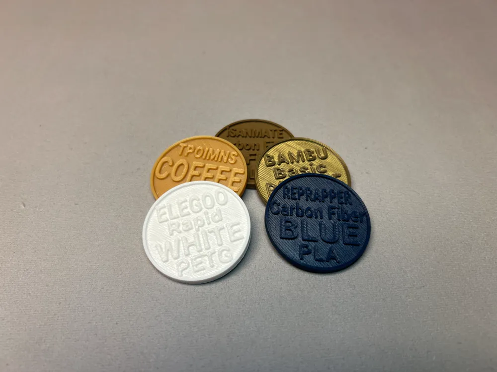 Customizable Poker Chip Filament Samples, EDITABLE by BRE3DLOVE Designs ...