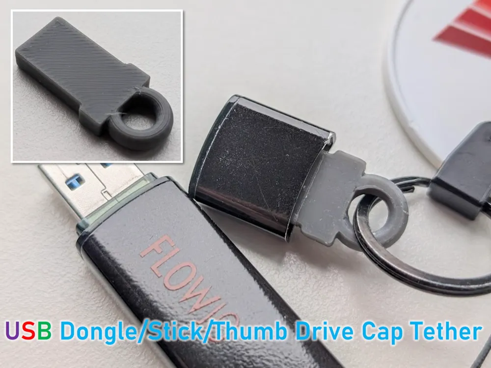 USB Dongle / Stick / Thumb Drive Cap Tether by G__W__ - MakerWorld