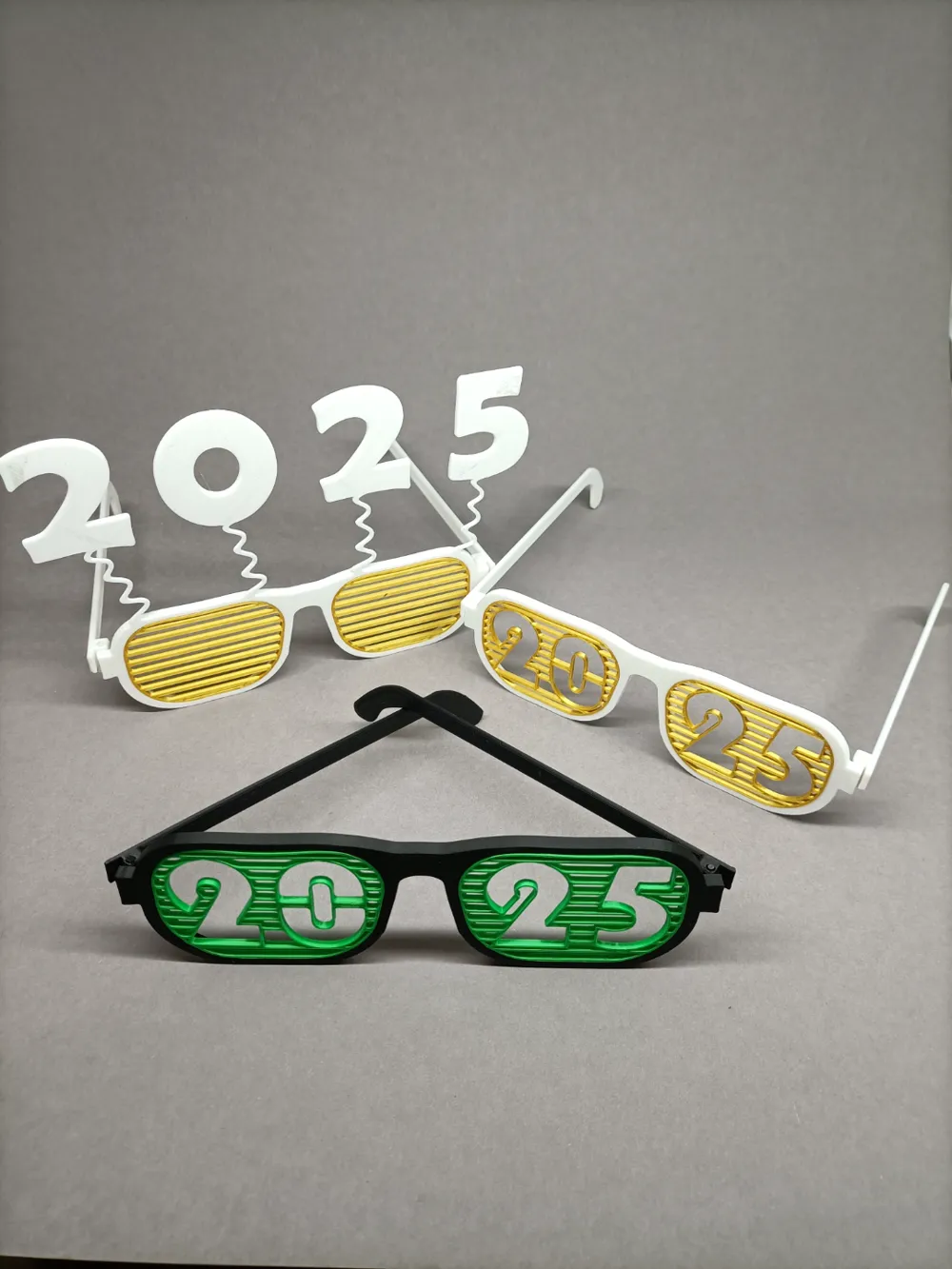 2025 new year party, foldable glasses on springs by druk3d.tychy ...