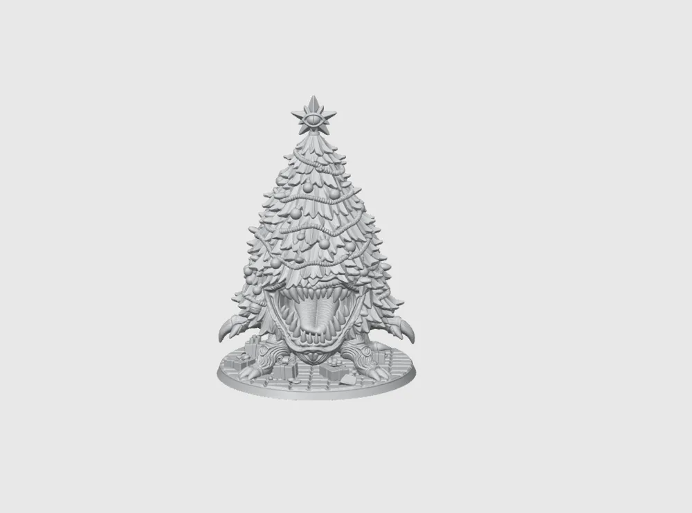 Mimic Christmas Tree D&D Miniature (60mm) - Free 3D Print Model ...