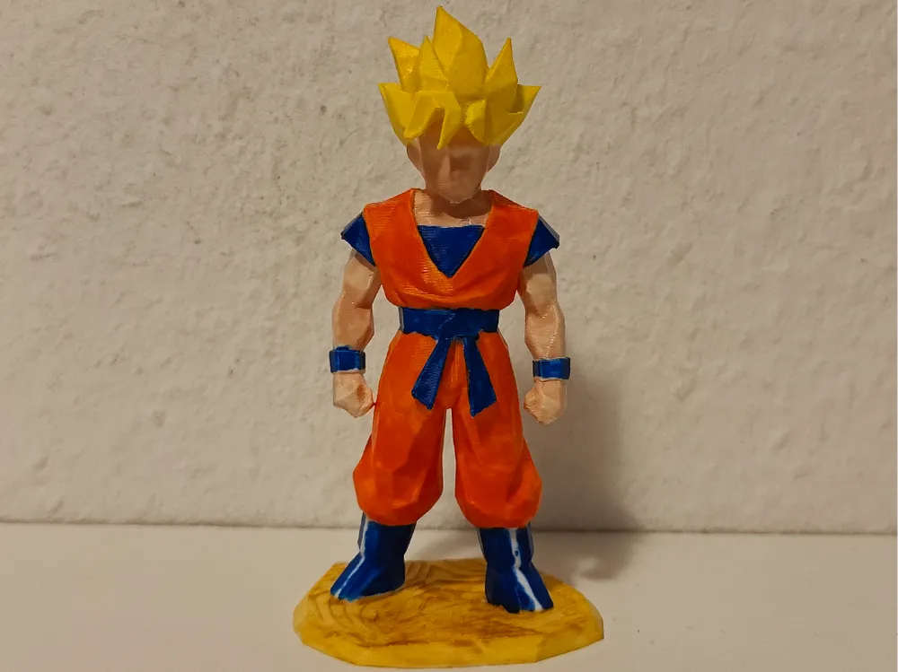 Dragonball Son Goku Low Poly Figure - Free 3D Print Model - MakerWorld