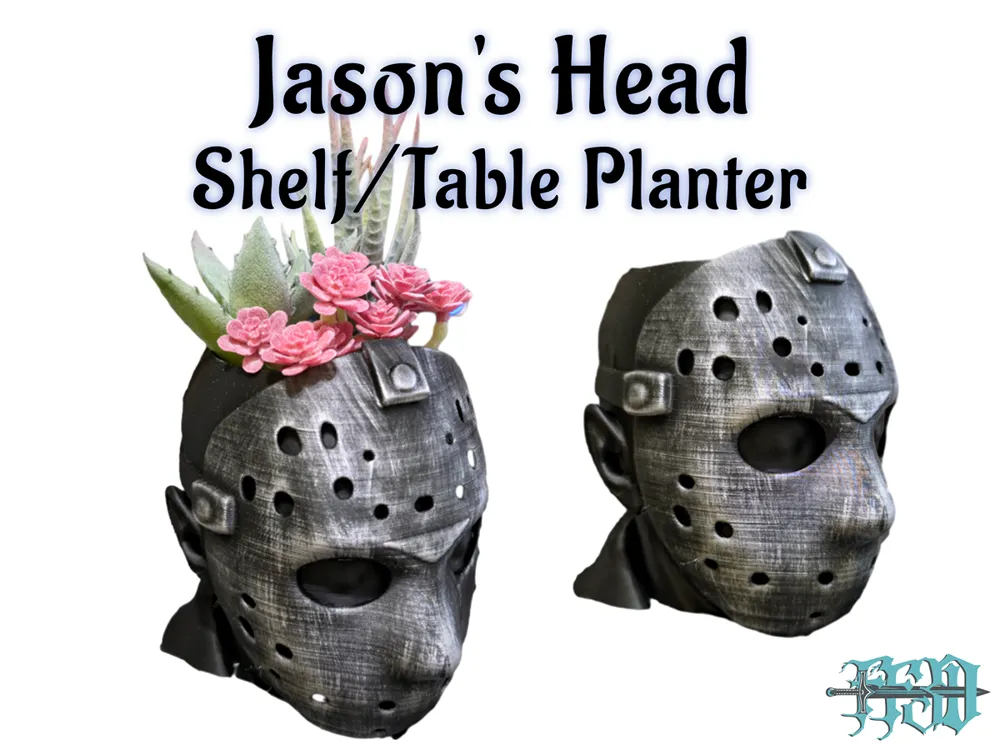 Jason's Head Standing Planter - Free 3D Print Model - MakerWorld