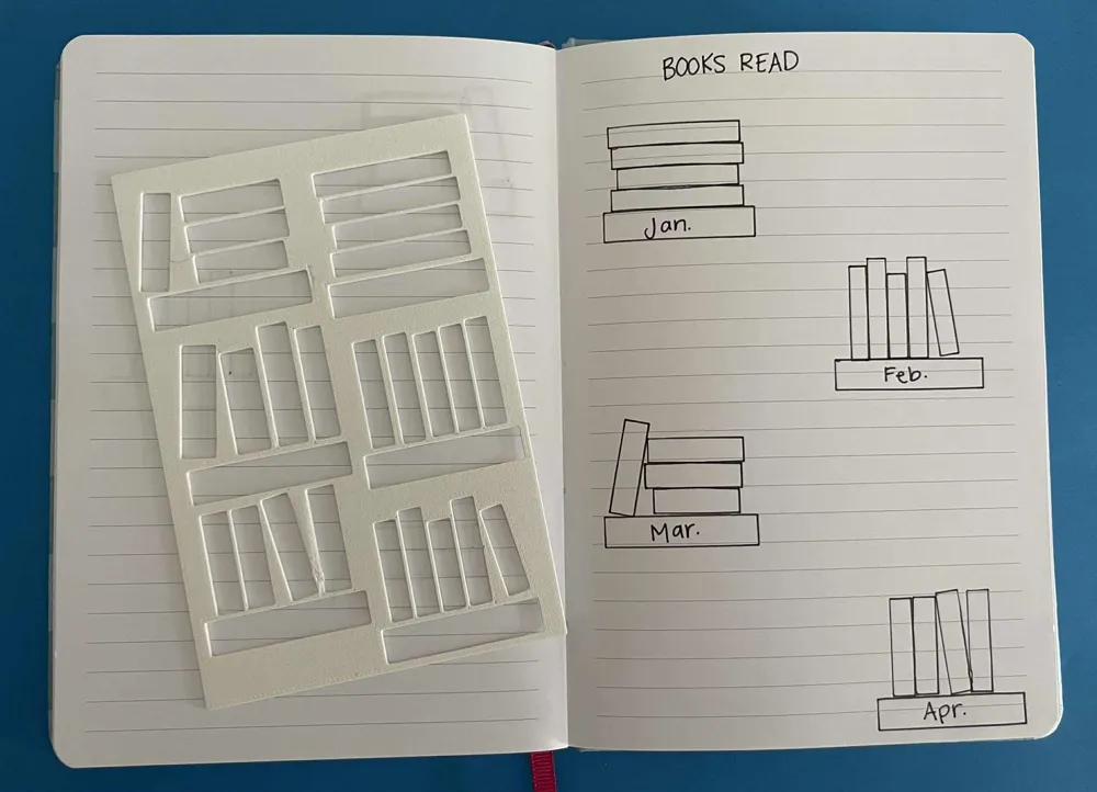 Reading Book Tracker Planner Stencil by Studio Blue Craft House ...