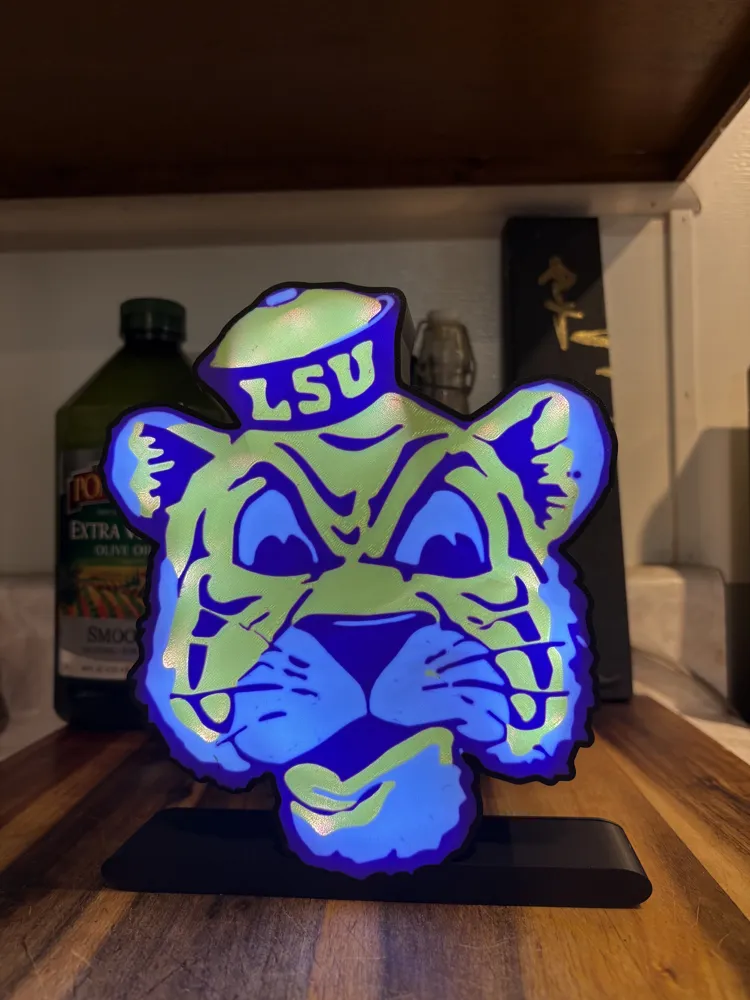 LSU Tiger Light Box - Free 3D Print Model - MakerWorld