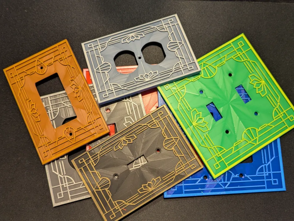 Oversize Art Deco Style Cover Plates by Wile E. 3D MakerWorld: Download ...