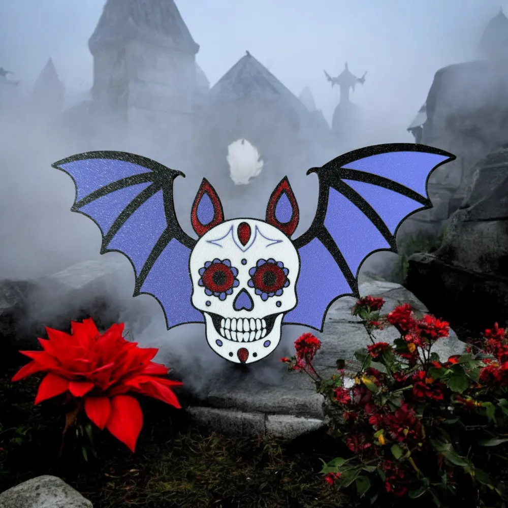 sugar skull bat Halloween by ravenmoy - MakerWorld