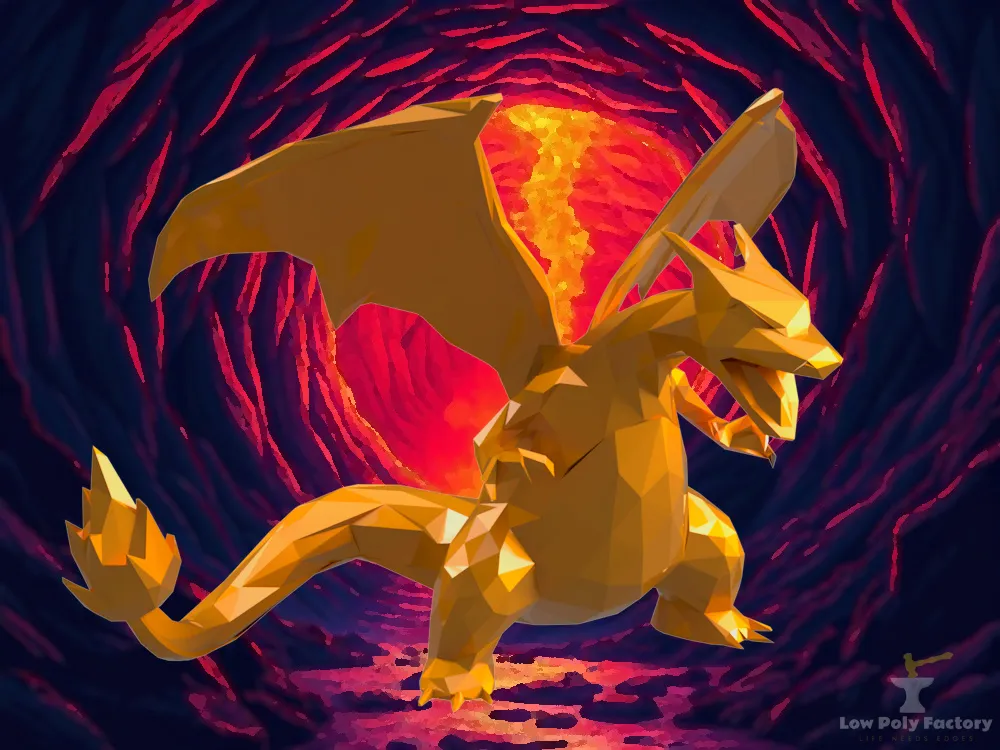 Low-Poly Charizard V2 (Pokemon) by Low Poly Factory - MakerWorld
