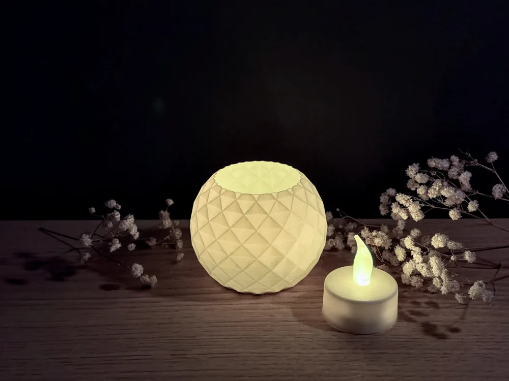 Tealight Trio Design | 6cm height, 8cm Ø by - MakerWorld