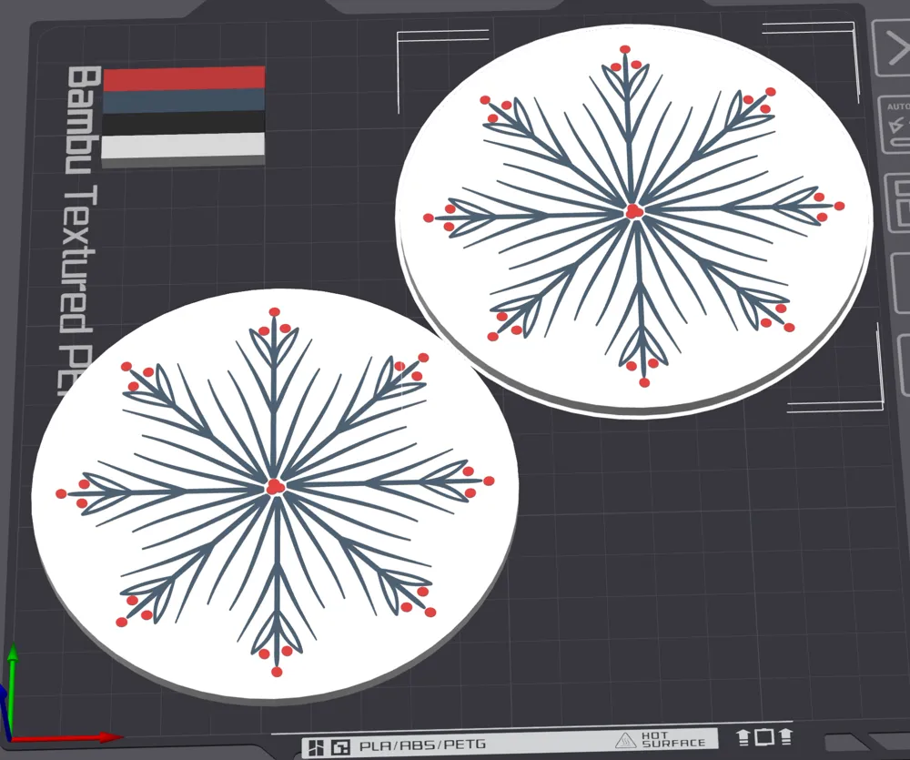Holiday Coaster - Snowflake with Holly Berries? by Wilsondaddy - MakerWorld