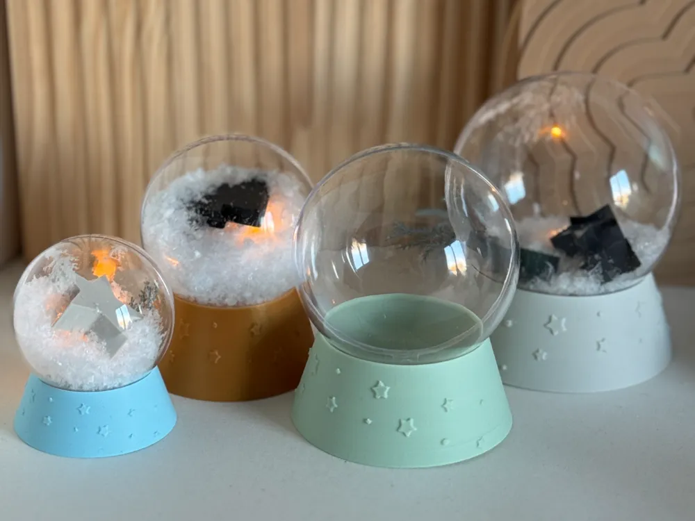 Snow Globe Base for Christmas Bauble - Free 3D Print Model - MakerWorld