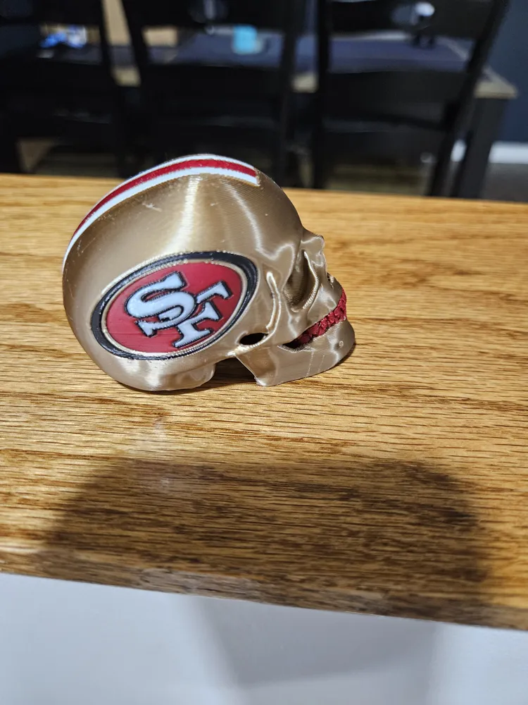 San Francisco 49ers Skull - Free 3D Print Model - MakerWorld