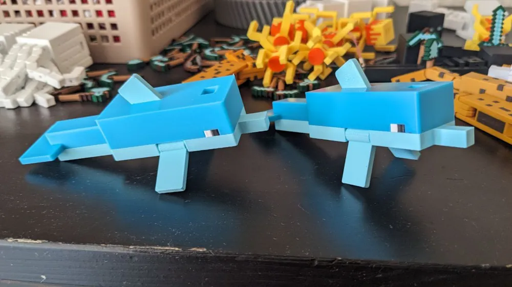 Minecraft Dolphin Articulated - Free 3D Print Model - MakerWorld