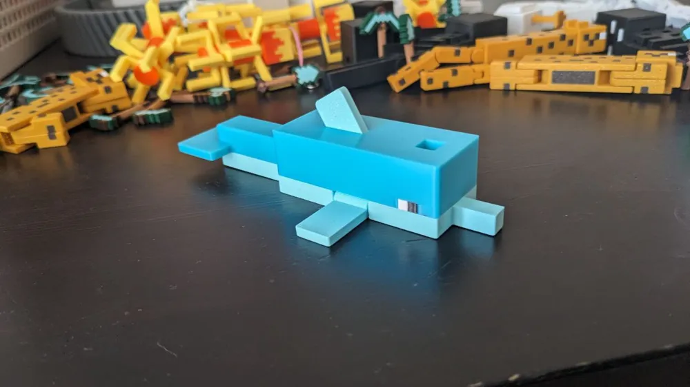 Minecraft Dolphin Articulated - Free 3D Print Model - MakerWorld