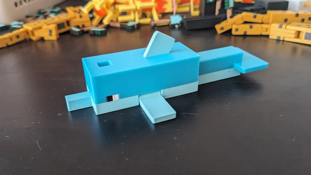 Minecraft Dolphin Articulated - Free 3D Print Model - MakerWorld