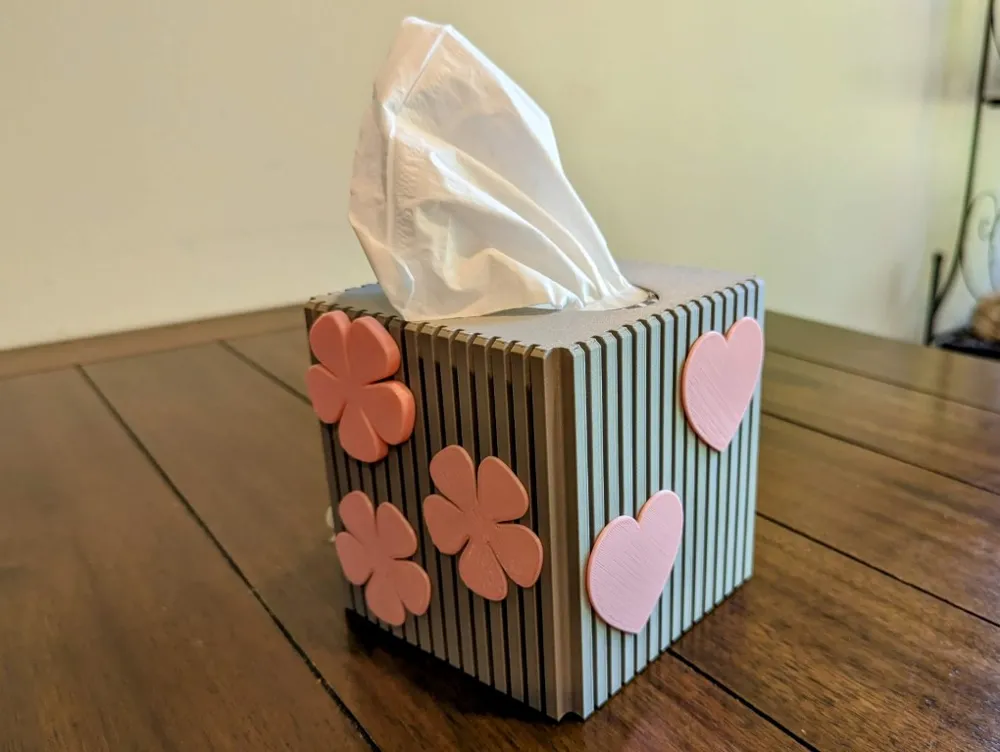 Vase Mode Tissue Box with Snap-in Adornments by Ken Mills - MakerWorld