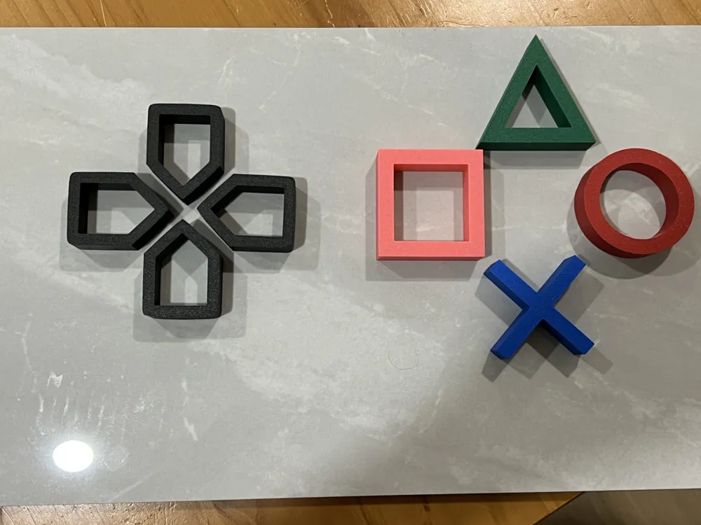 Playstation Wall Decor (Buttons + D-Pad) - Free 3D Print Model - MakerWorld