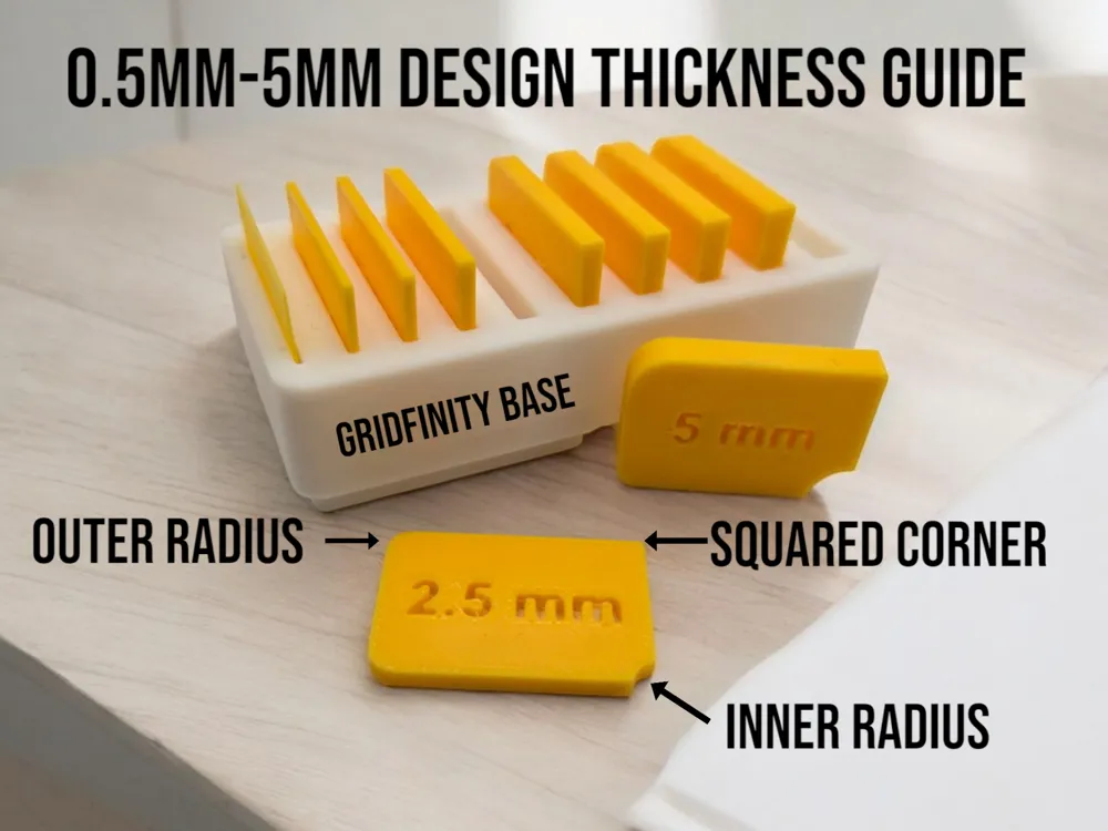 0.5 mm to 5 mm Thickness Guide Gridfinity Set - Free 3D Print Model ...