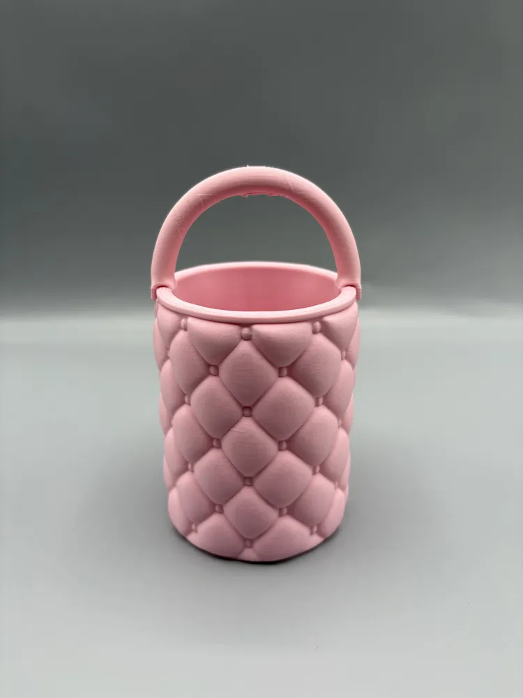 Aesthetic Quilted Desk Organizer Brush Holder - Free 3D Print Model ...