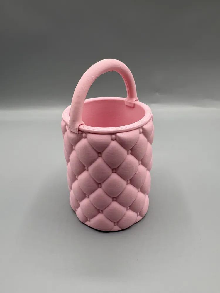 Aesthetic Quilted Desk Organizer Brush Holder - Free 3D Print Model ...