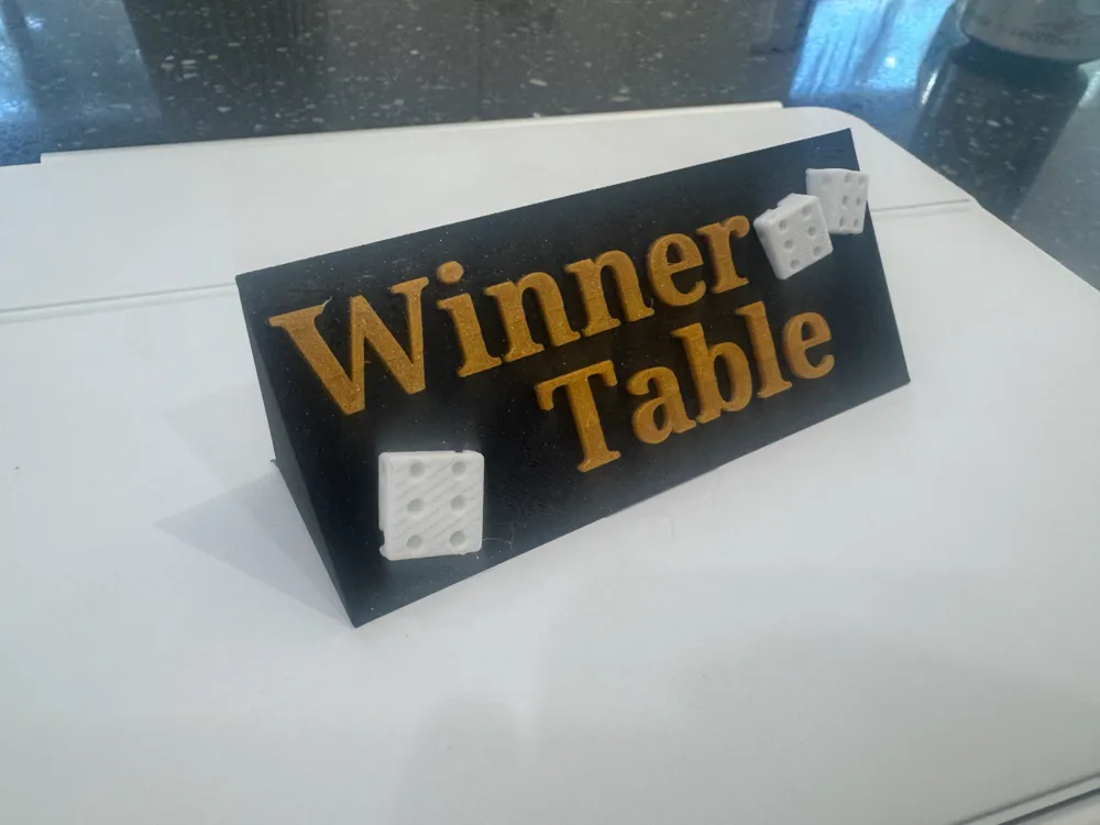 Bunco game winner table plaque by M4zzi - MakerWorld