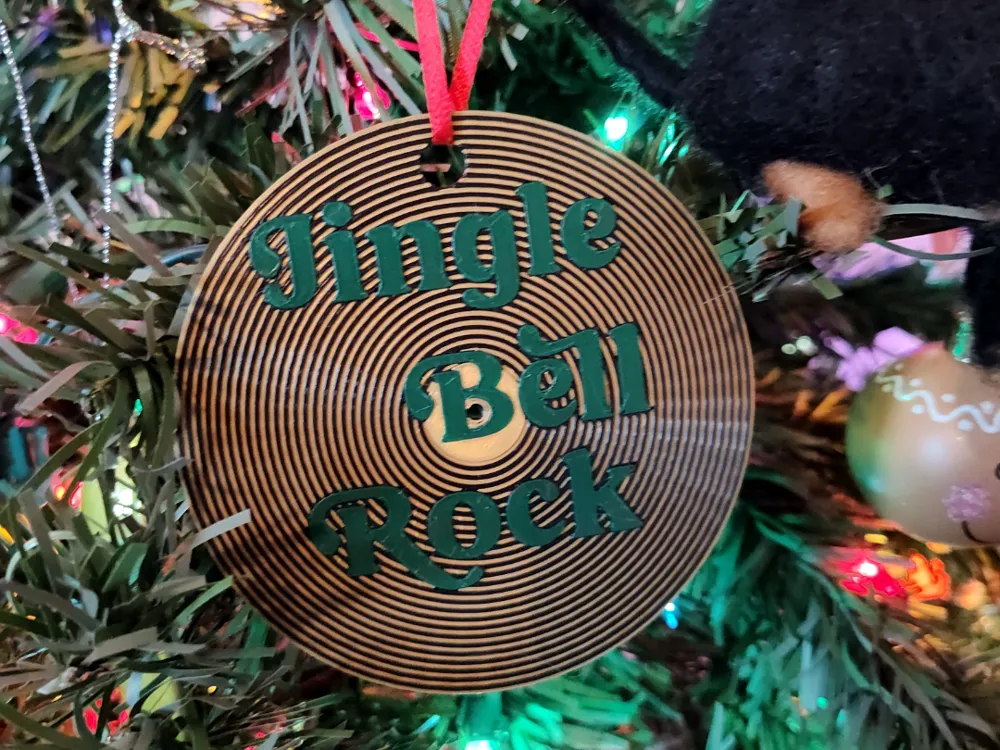 Jingle Bell Rock vinyl album ornament record by JS Makes - MakerWorld