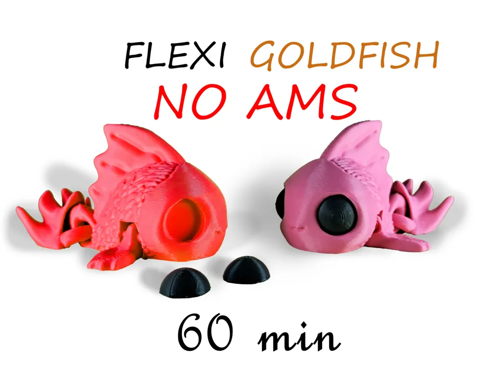 Flexi Goldfish - NO AMS! Cute Fish - Free 3D Print Model - MakerWorld