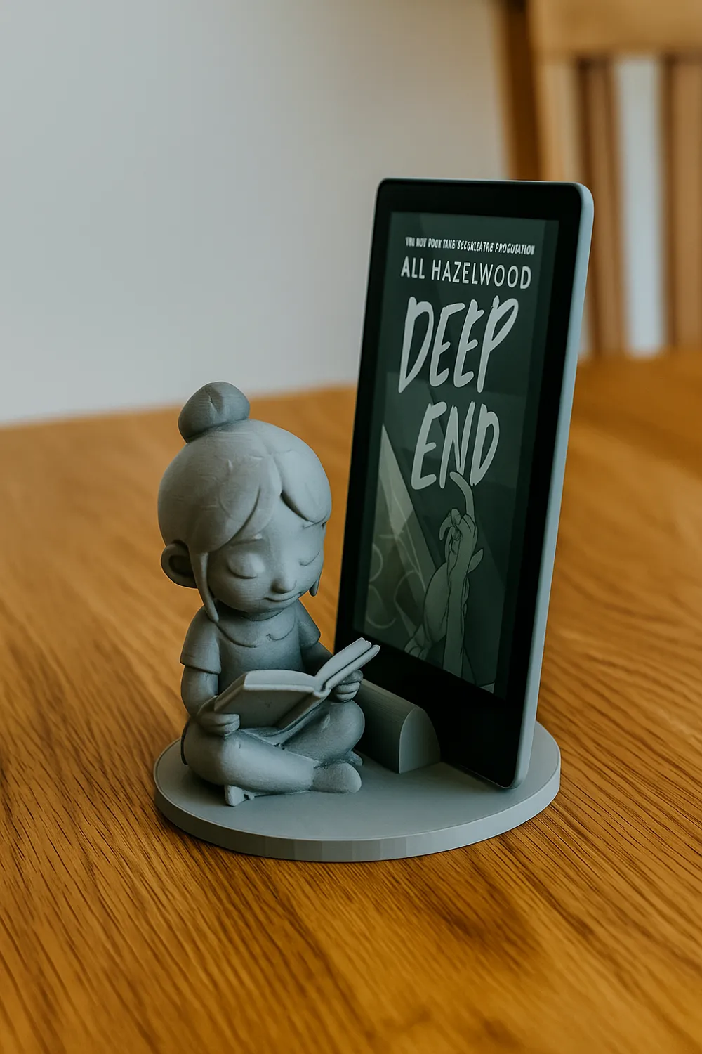 Kindle and Tablet Stand, Cosy girl Reading by DaanLAD MakerWorld ...
