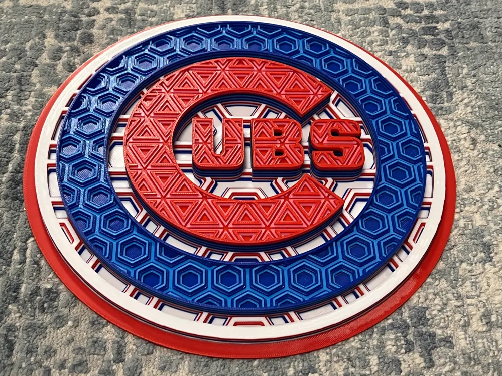 Chicago Cubs Dimensional Mosaic V2 - Free 3D Print Model - MakerWorld