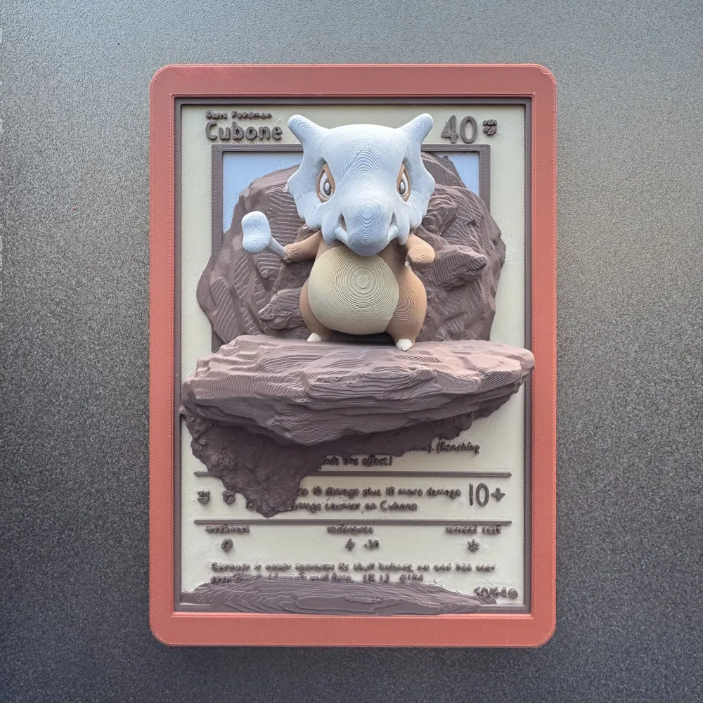 Cubone 3D Printable Pokémon Card; Pokemon TCG - Free 3D Print Model ...