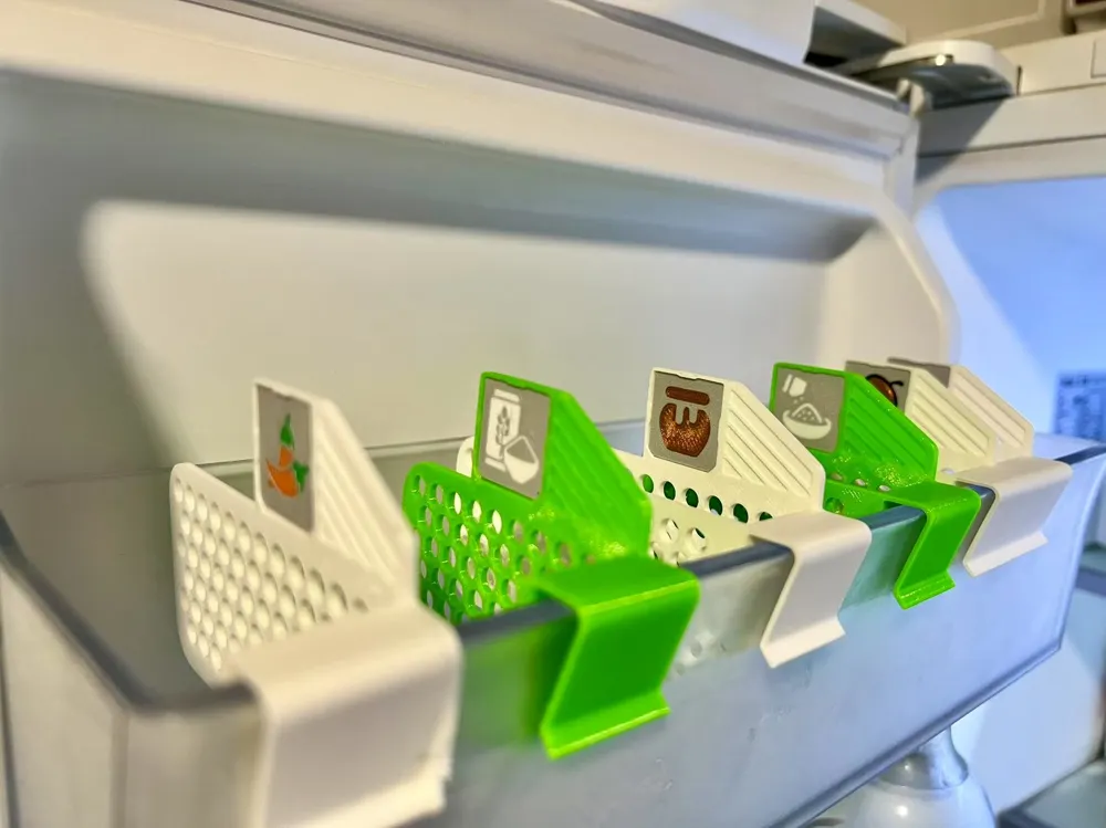 Replaceable Label Refrigerator Divider System (Dividers/Boxes/Label ...