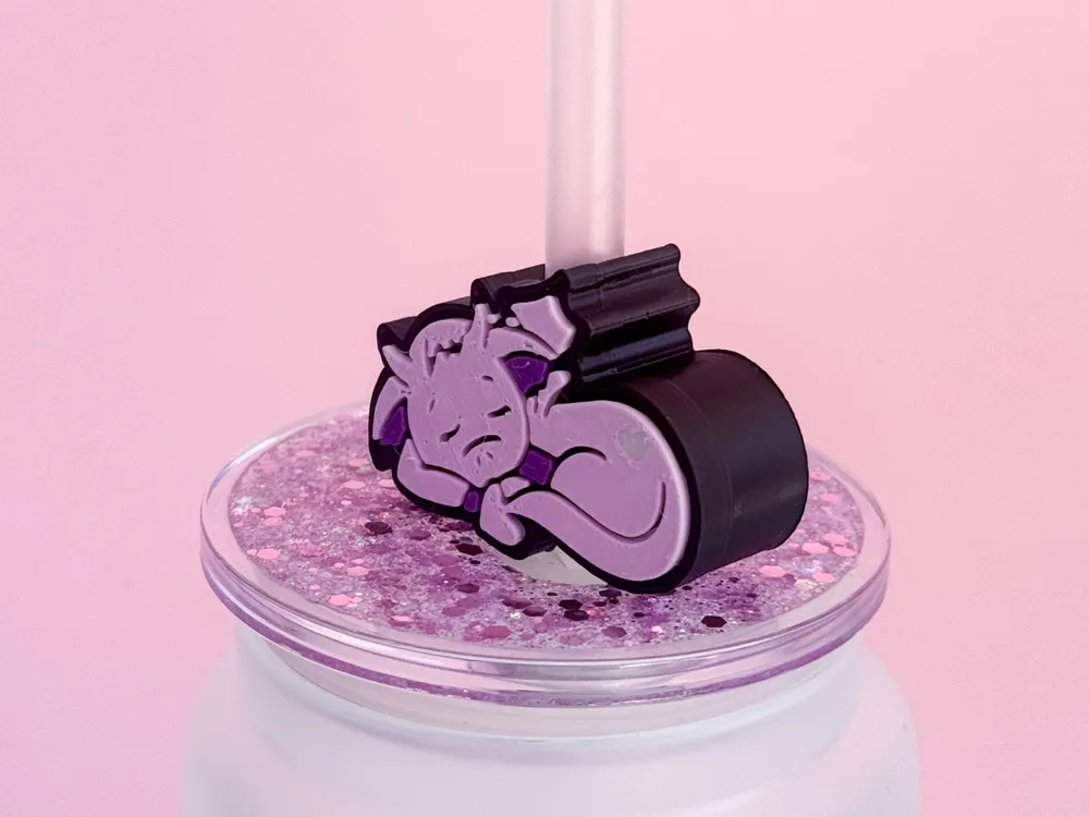 Sleepy Dragon Straw Topper by Lulu Rabbit MakerWorld: Download Free 3D ...