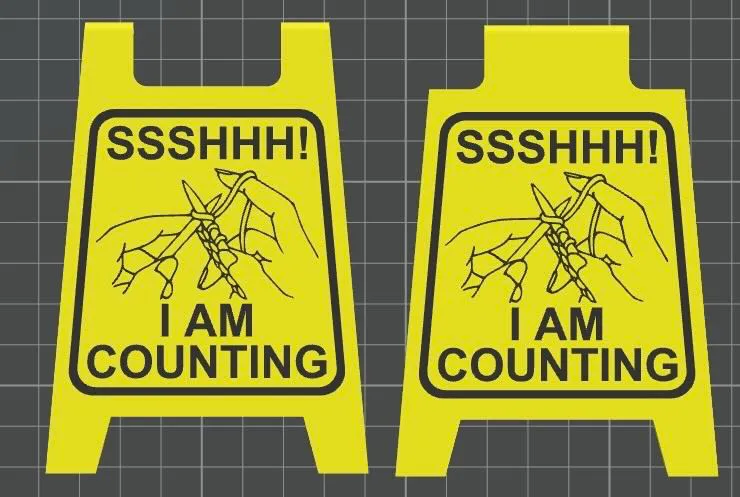 Knitting "SSSHHH I am Counting" Wet Floor Sign Remixed by ...