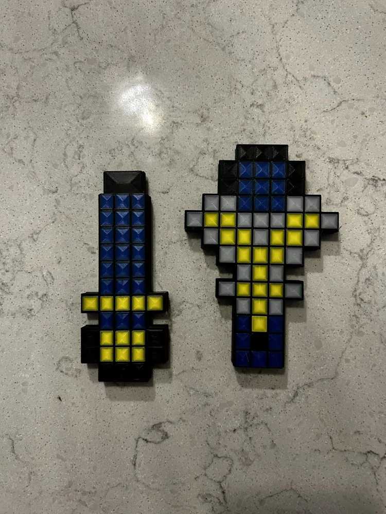 泰拉瑞亚像素化水之权杖（两个零件，AMS） - 免费 3D 打印模型 - MakerWorld