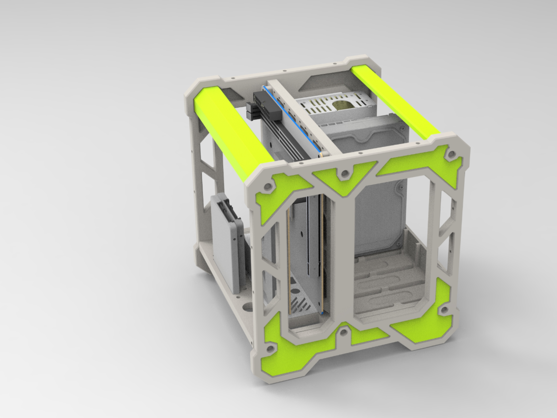 QNAS FRAMEWORK V1 开放式NAS 适配ITX主板 来自 丫丫赶海 MakerWorld：免费下载 3D 模型