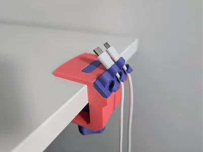 Desk clamp cable holder - Modular - Free 3D Print Model - MakerWorld