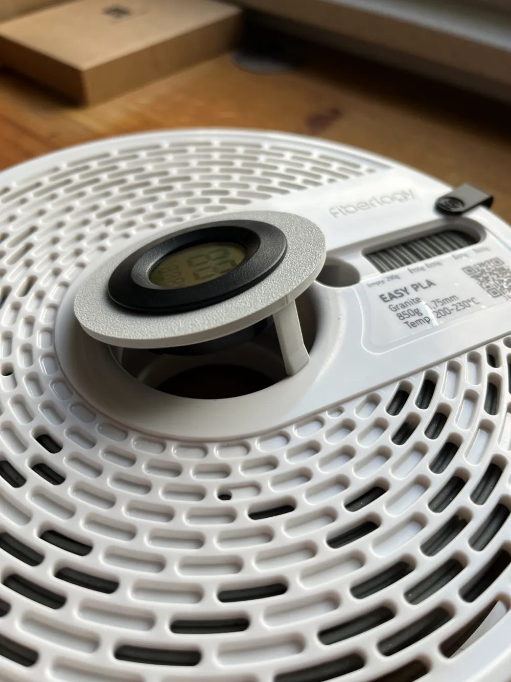 Humidity sensor spool bracket, Fiberlogy spools by futuri - MakerWorld