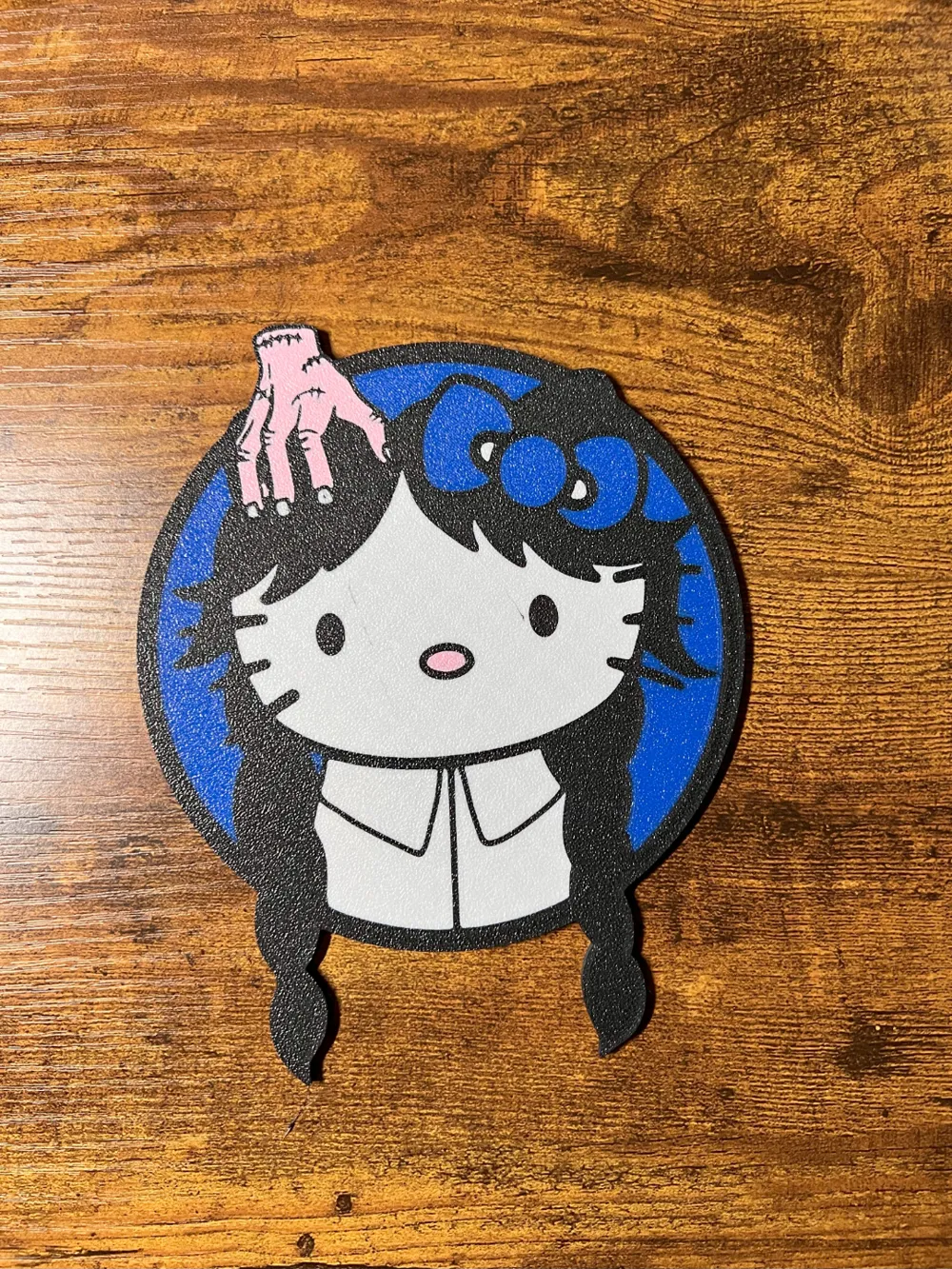 Hello Kitty cosplaying Wednesday Coaster by StudBuffin - MakerWorld