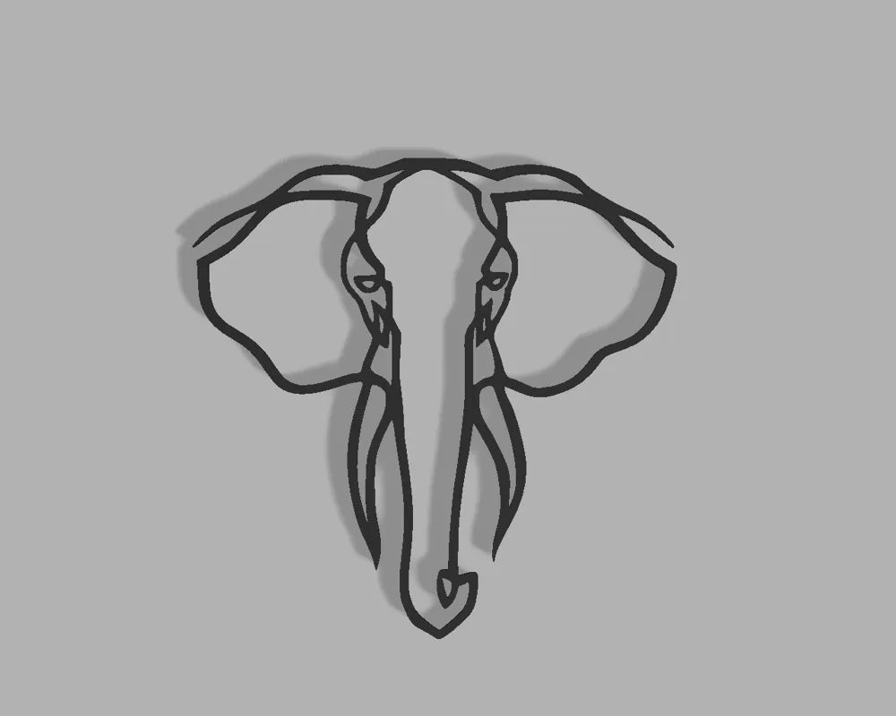 Elephant 2D Wall art by peterkova2 - MakerWorld