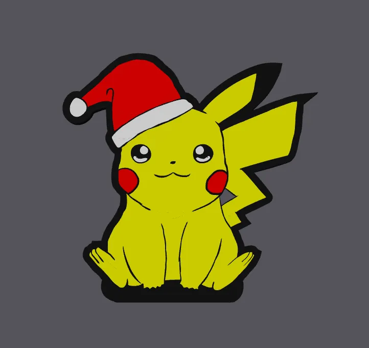 Christmas Pikachu - 2D Wallart by Love Prints - MakerWorld