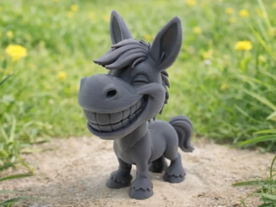 Grinning Donkey Cartoon Figure with Huge Teeth - Free 3D Print Model ...