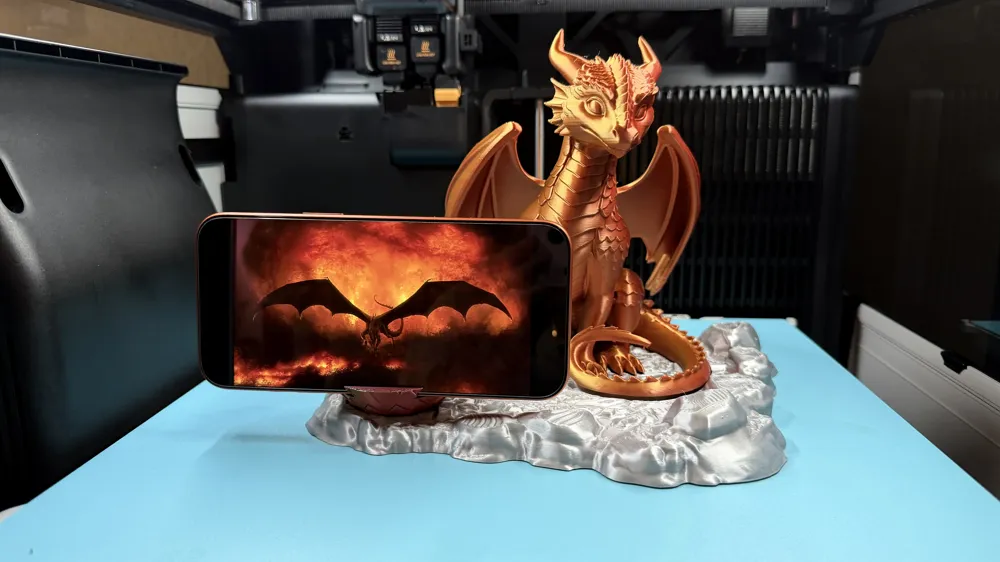 Epic Dragon Phone Stand - No AMS - Free 3D Print Model - MakerWorld